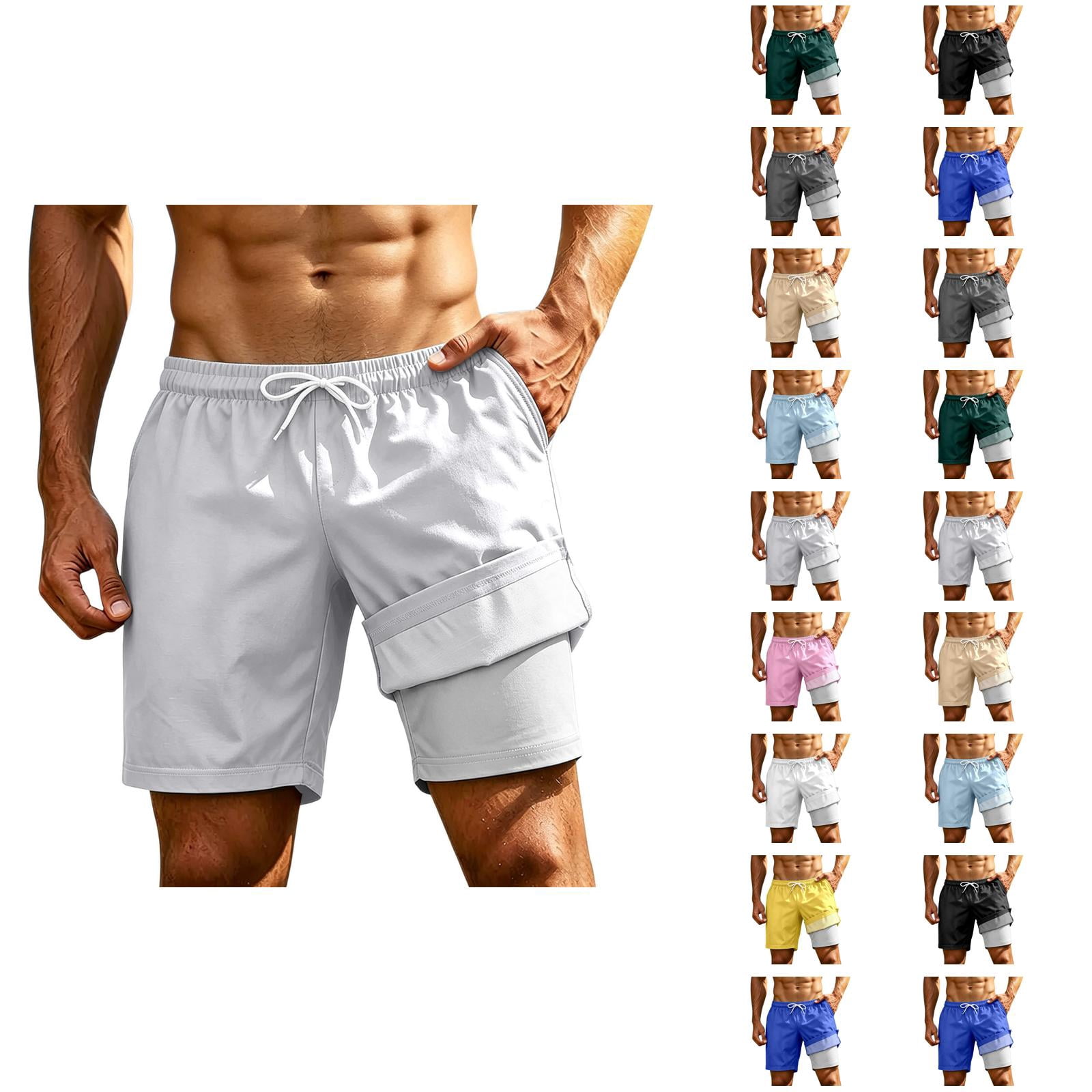 Casual Shorts With Layer Design Swim Trunks Breathable Texture Summer ...