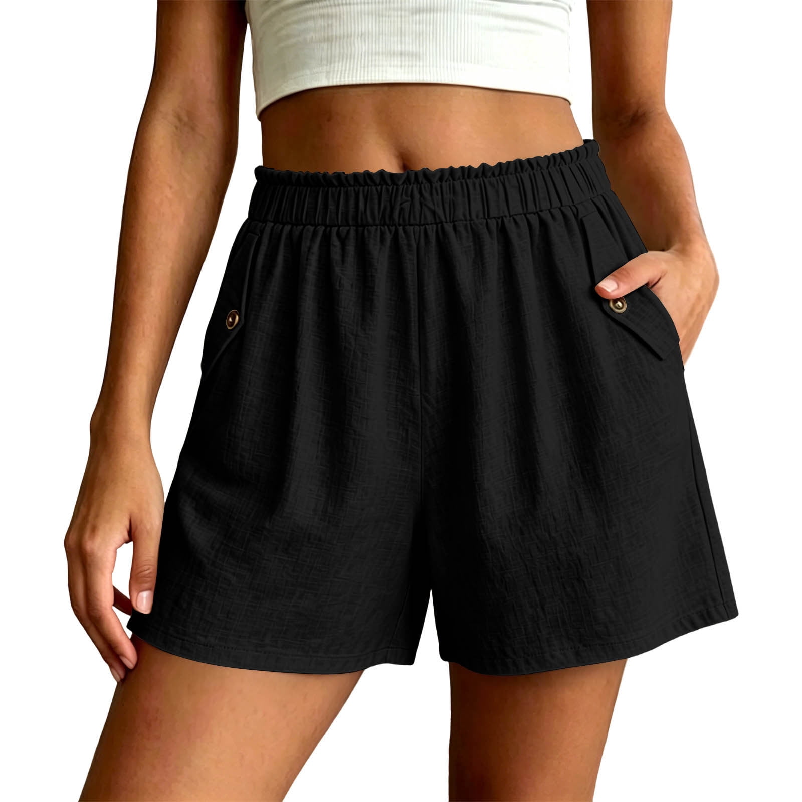 Casual Shorts For Women Pocketed Wide Leg Pull On Market Stroll Utility ...