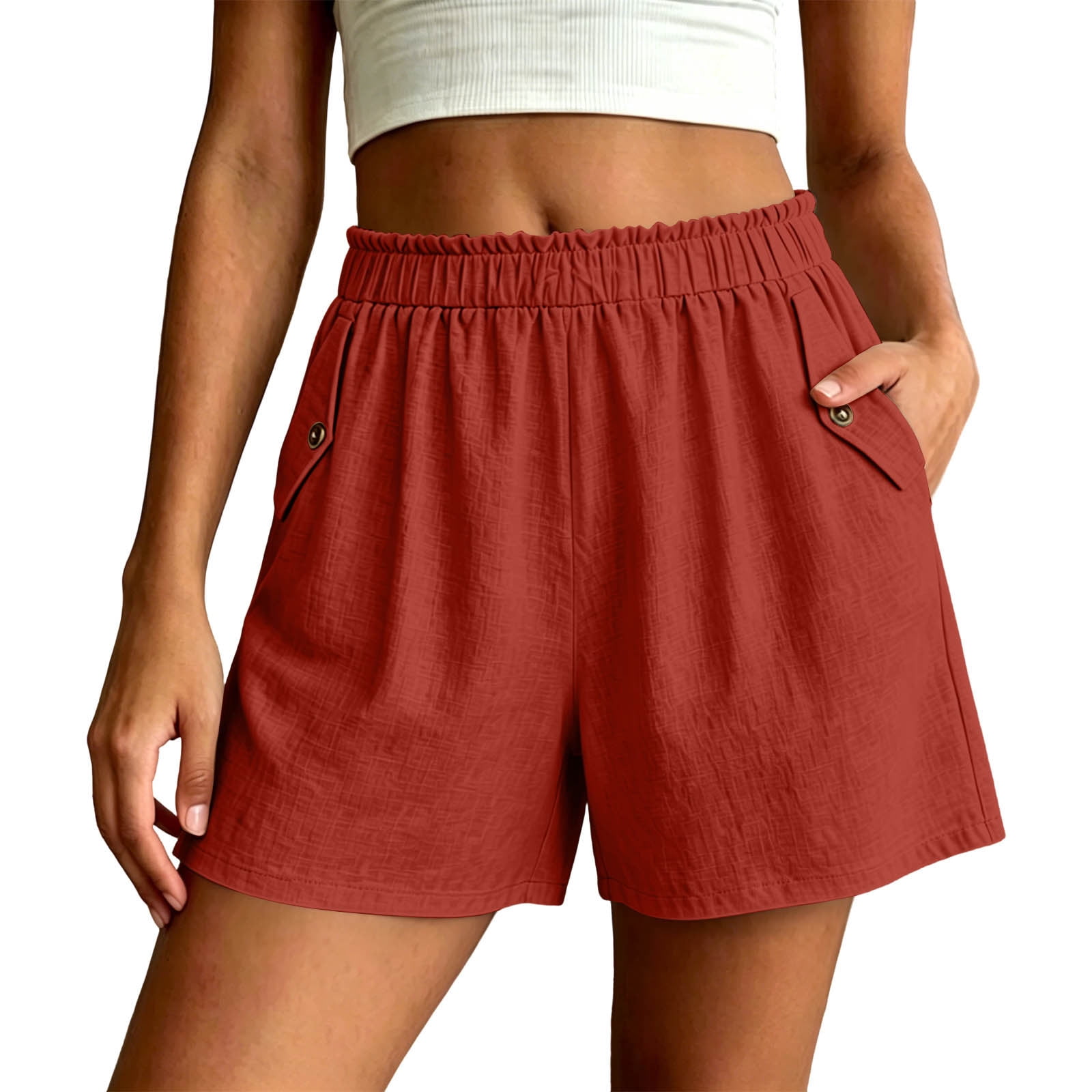 Casual Shorts For Women Pocketed Wide Leg Pull On Market Stroll Utility ...