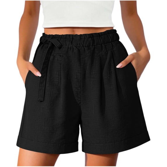 Casual Shorts For Women Pull On Drawstring Pocketed Wide Leg Daily ...