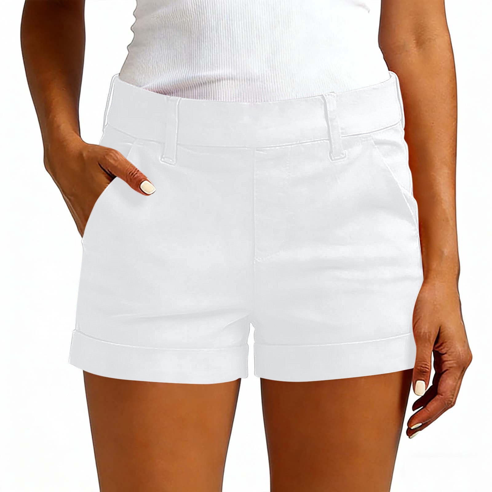 Casual Shorts For Women Summer Solid Pocket Hiking Vacation Lounge ...