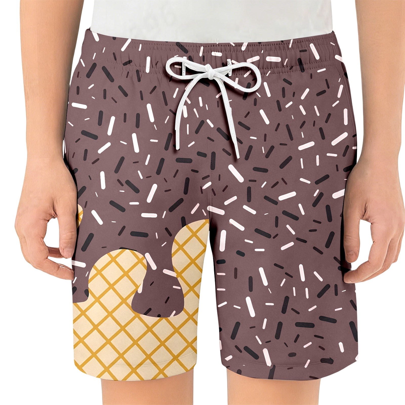 Casual Shorts for Baby Boy Ice Print Comfortable Elastic Waist Pool ...