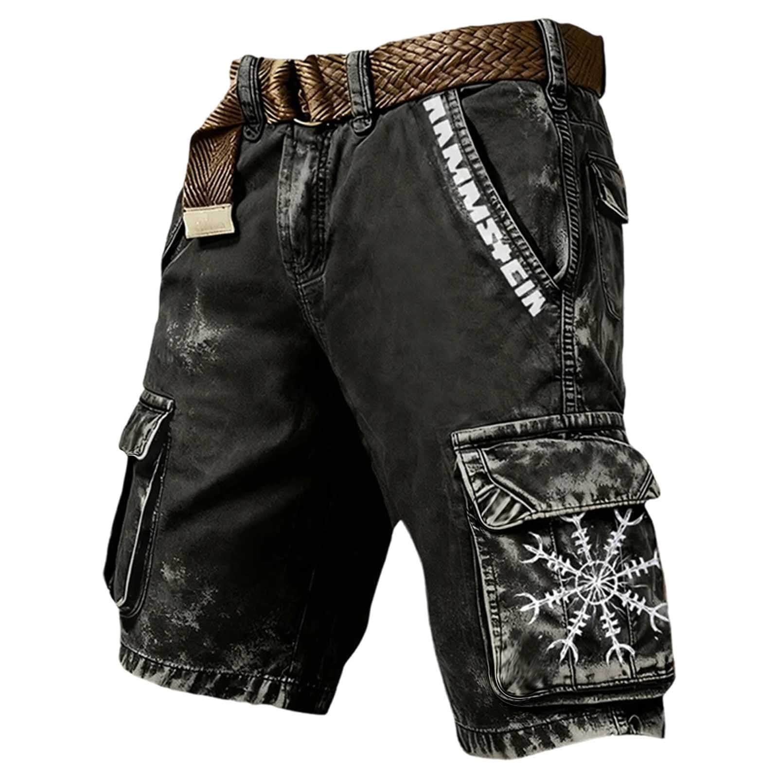 Casual Shorts for Men Men's Norse Mythology Cargo Shorts Rugged Outdoor ...