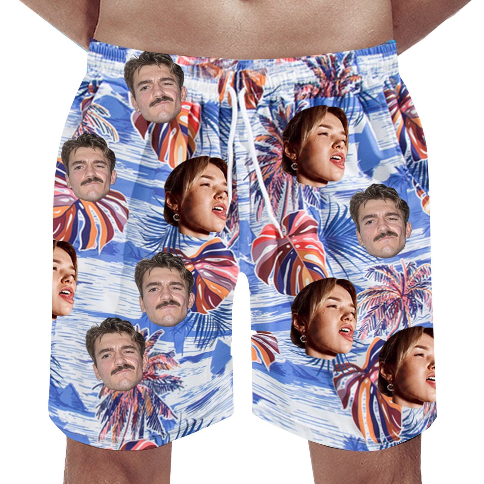 Casual Shorts for Men Men's Unique Custom Swim Trunks Photo Print Beach ...