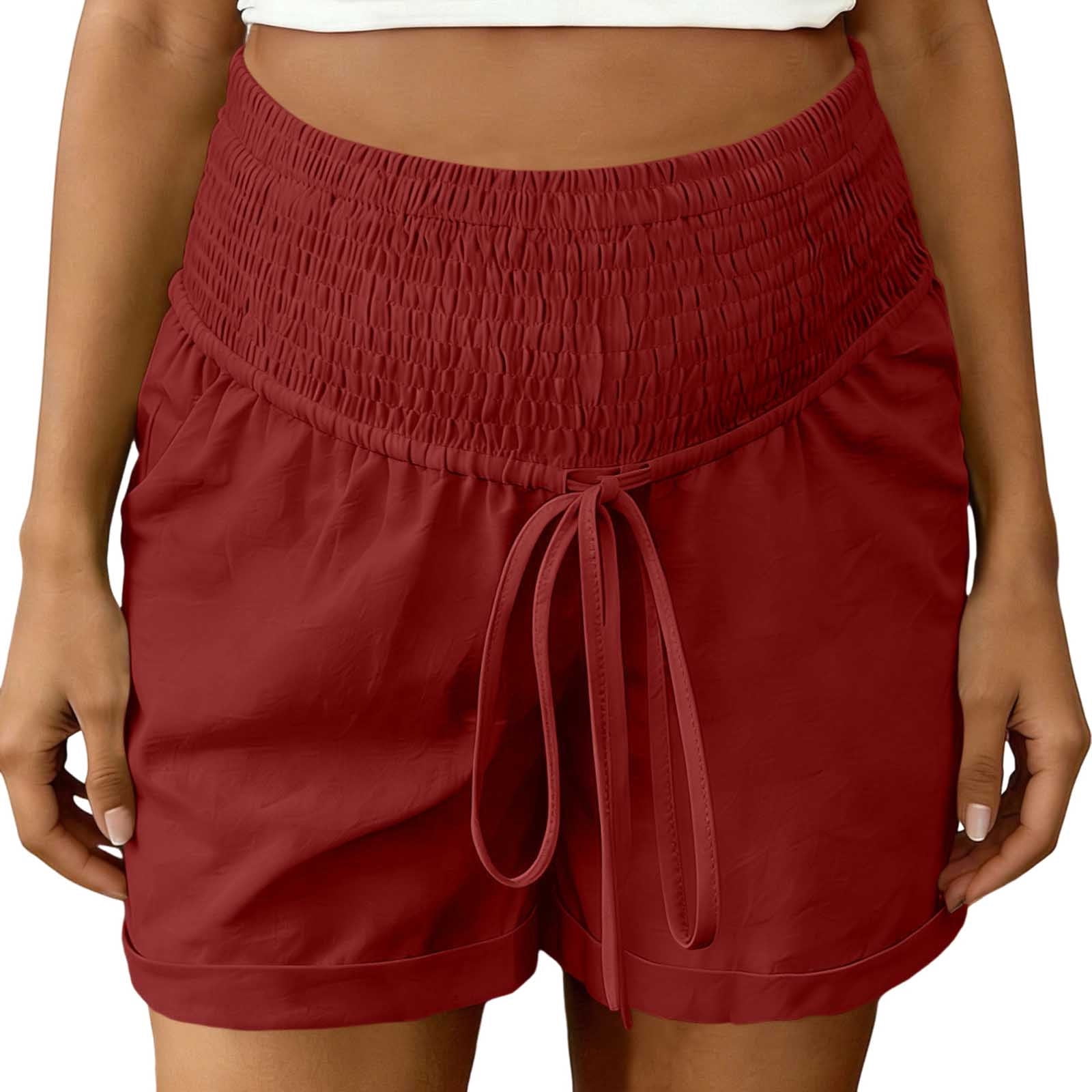 Casual Shorts for Women Maternity Summer Clothes Drawstring Smocked ...