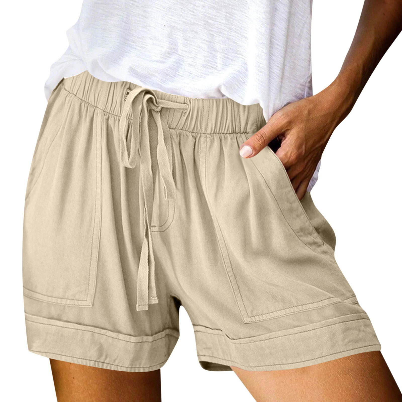 Casual Shorts for Women,Womens Vacation Shorts 2025 Elastic Waist ...
