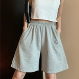 Casual Shorts for Womens - Embroidered Letter Print Shorts with Pockets ...
