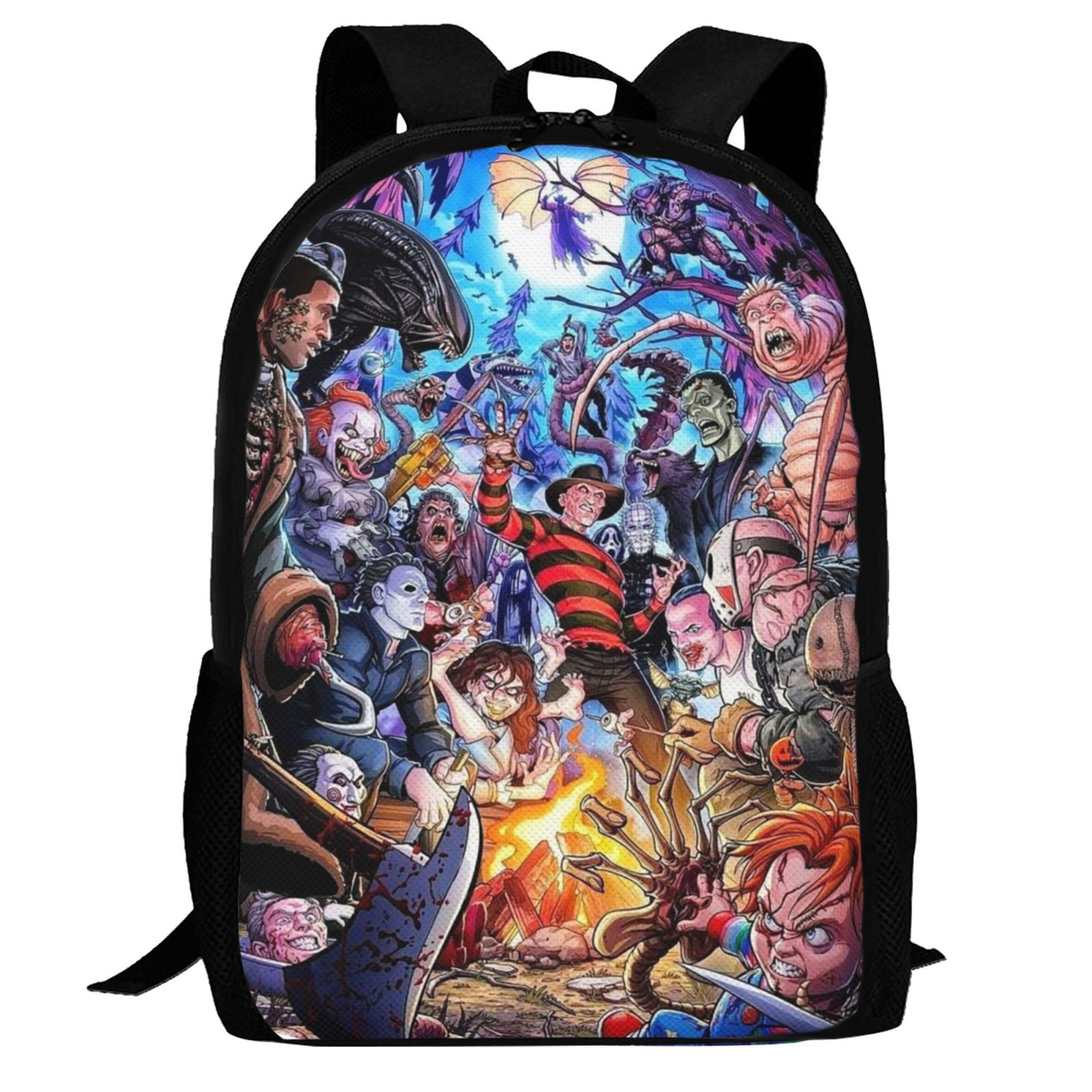 Casual Shoulder Bookbag, Horror Movie Characters Backpack Travel Bag ...