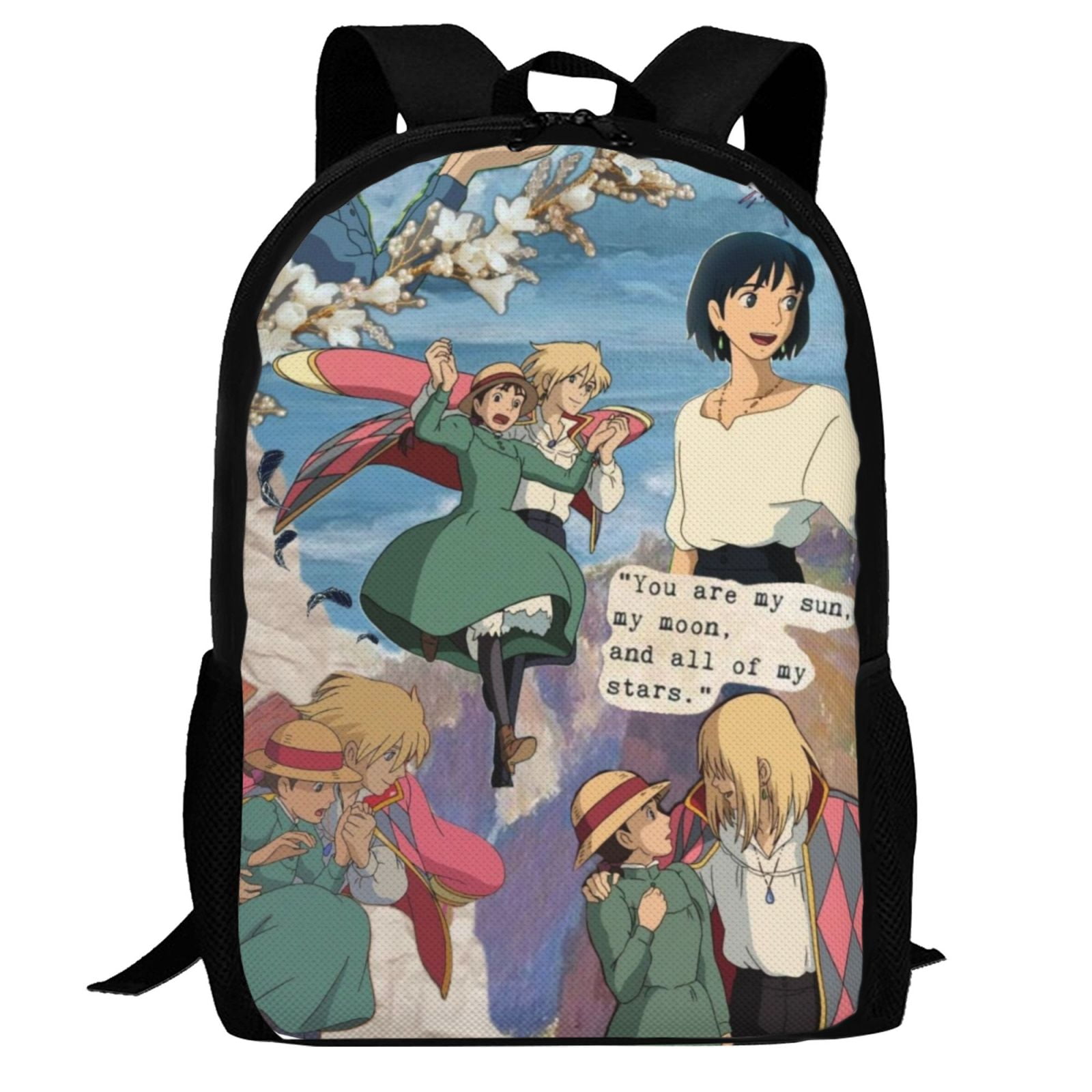 Casual Shoulder Bookbag, Howl's Moving Castle Backpack Travel Bag ...
