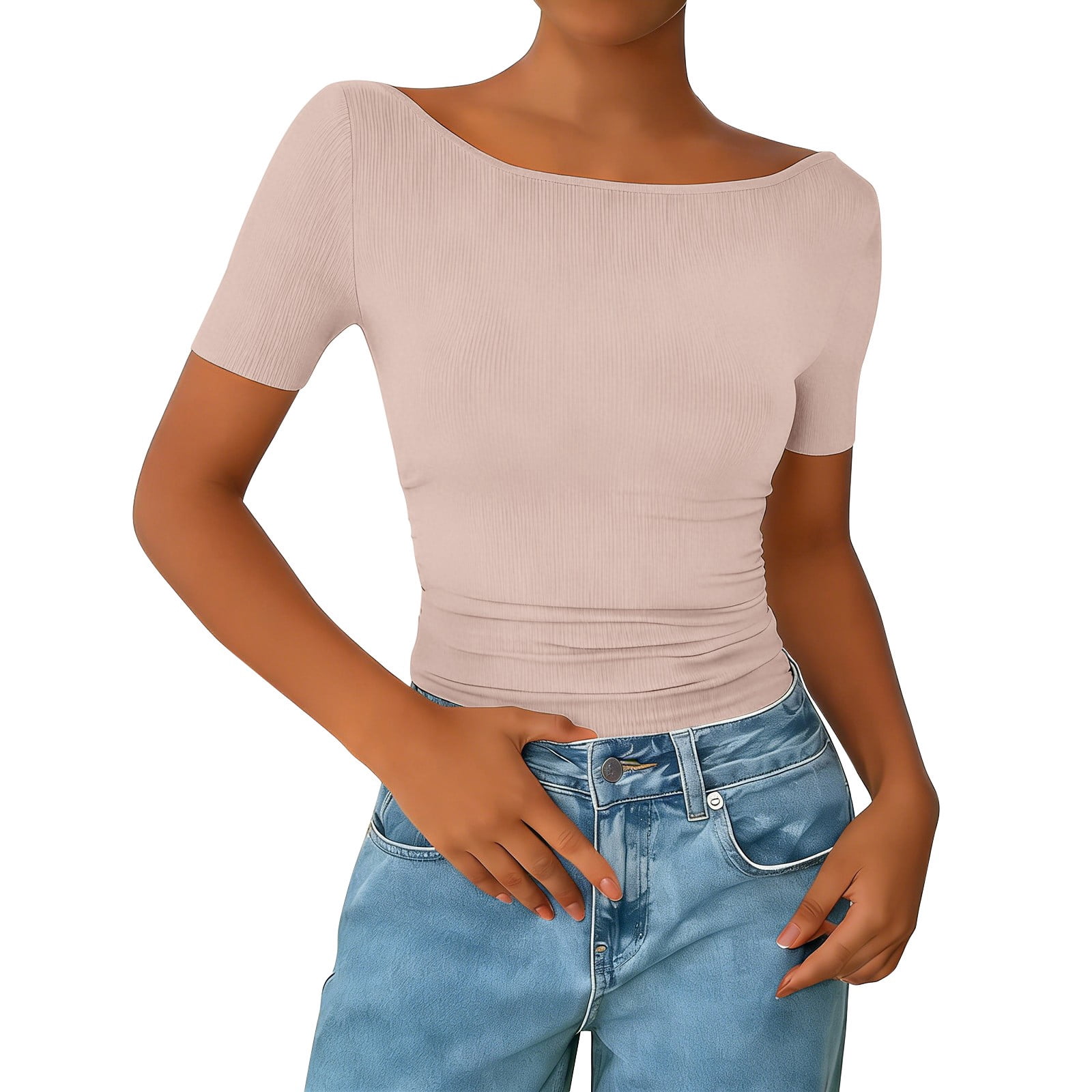 Casual Off The Shoulder Tops For Women Cute Summer Tops Wrinkle Travel ...