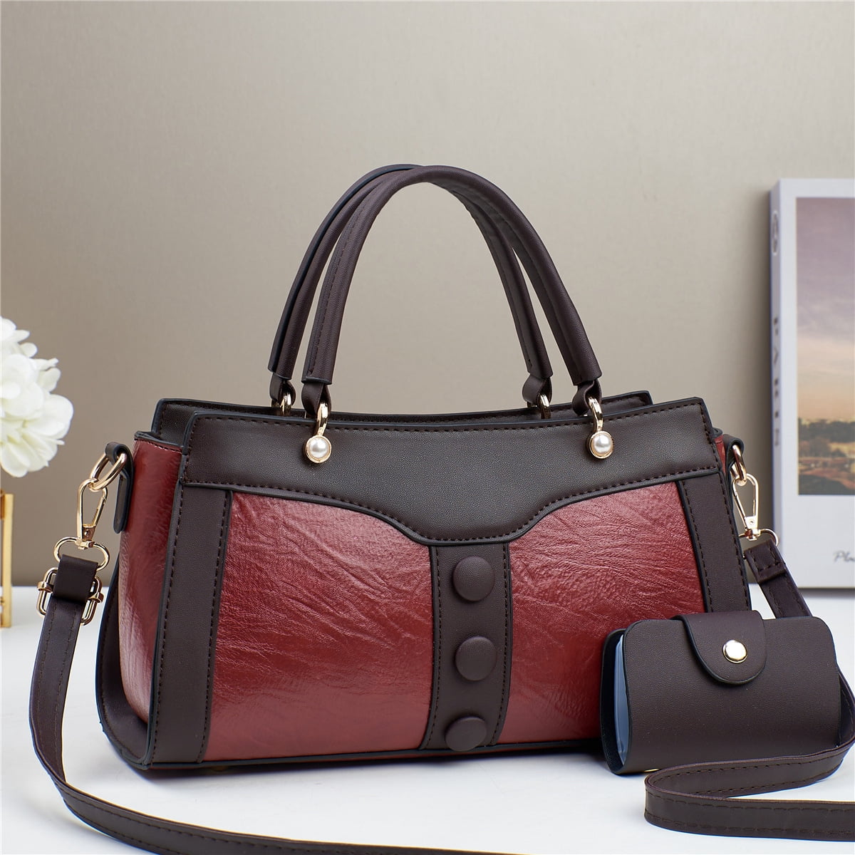 Casual Shoulder Women's Bag 2025 New Large Capacity Bag Bright Leather ...