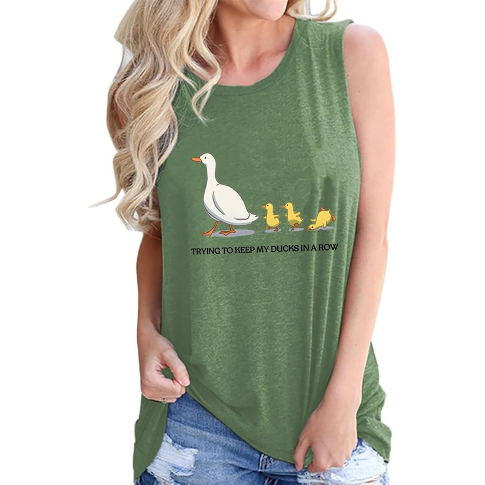 Casual Sleeveless Vest for Women with Round Neck and Letter Print ...