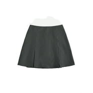 HTNBO Women Skorts Skirts Casual Ruffle Hem Bandage High Waist Long ...