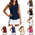 Casual Solid Color Mesh Tank Top with Lapel Collar And Front Zipper ...