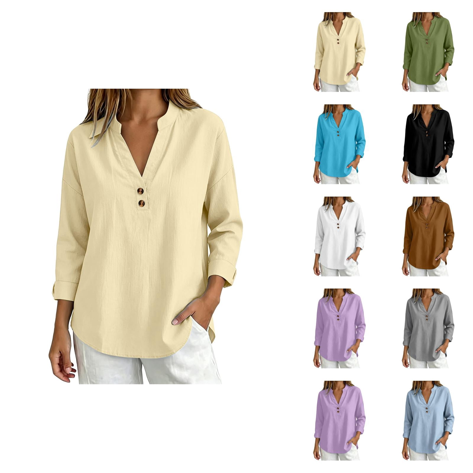 Casual Solid Color Stand Collar Button Down Long Sleeve Shirt With ...