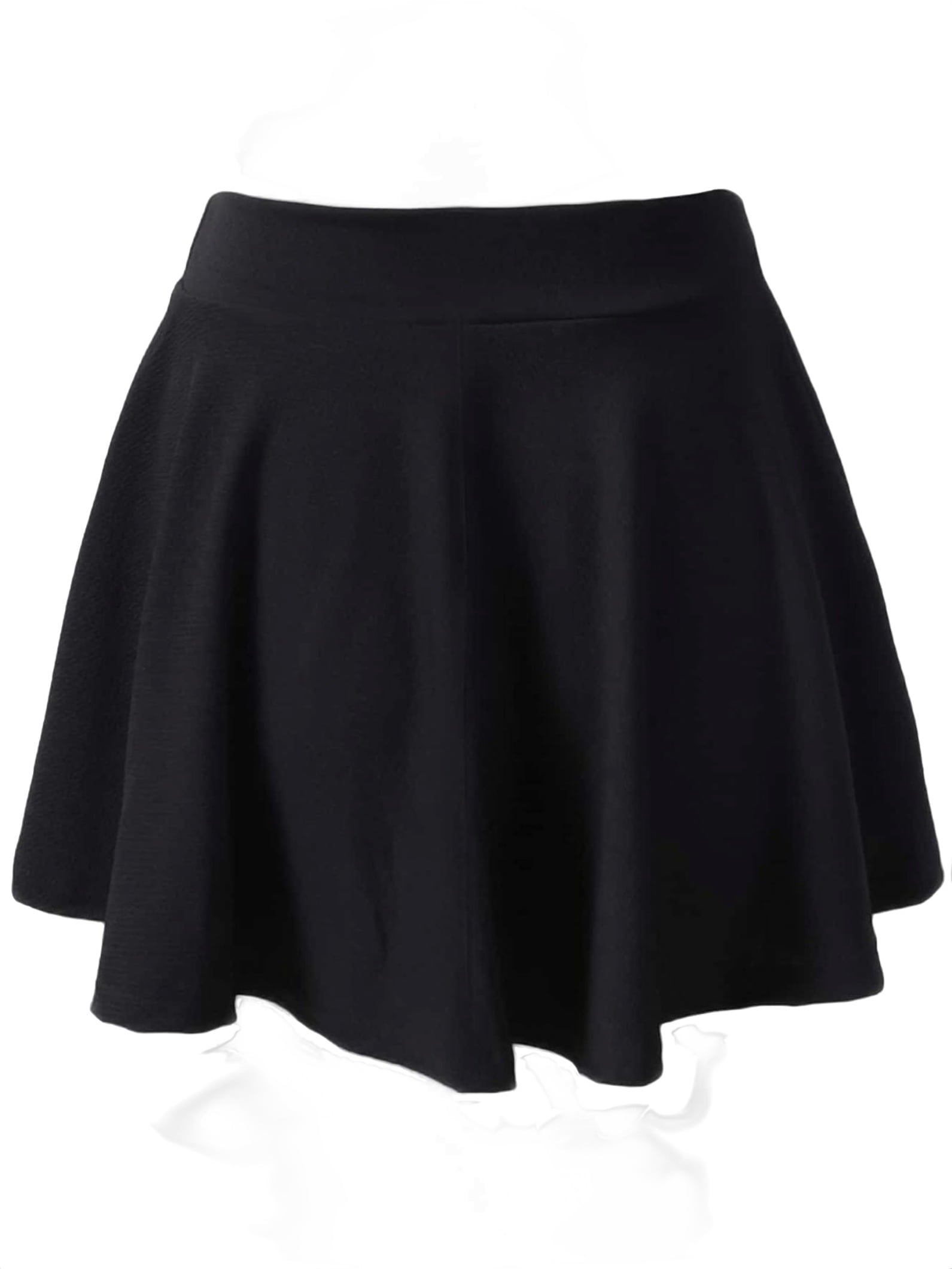 Casual Solid Flared Skirt Black Plus Size Skirts - Walmart.com