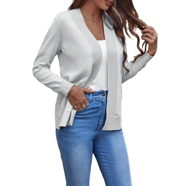 HOWCOME Cardigans for Women, Casual Lightweight, 3/4 Sleeve Open Front ...