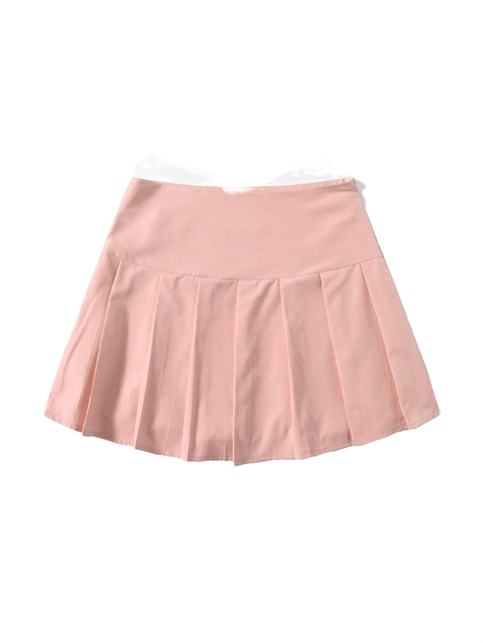 Casual Solid Pleated Pink Women Skirts - Walmart.com