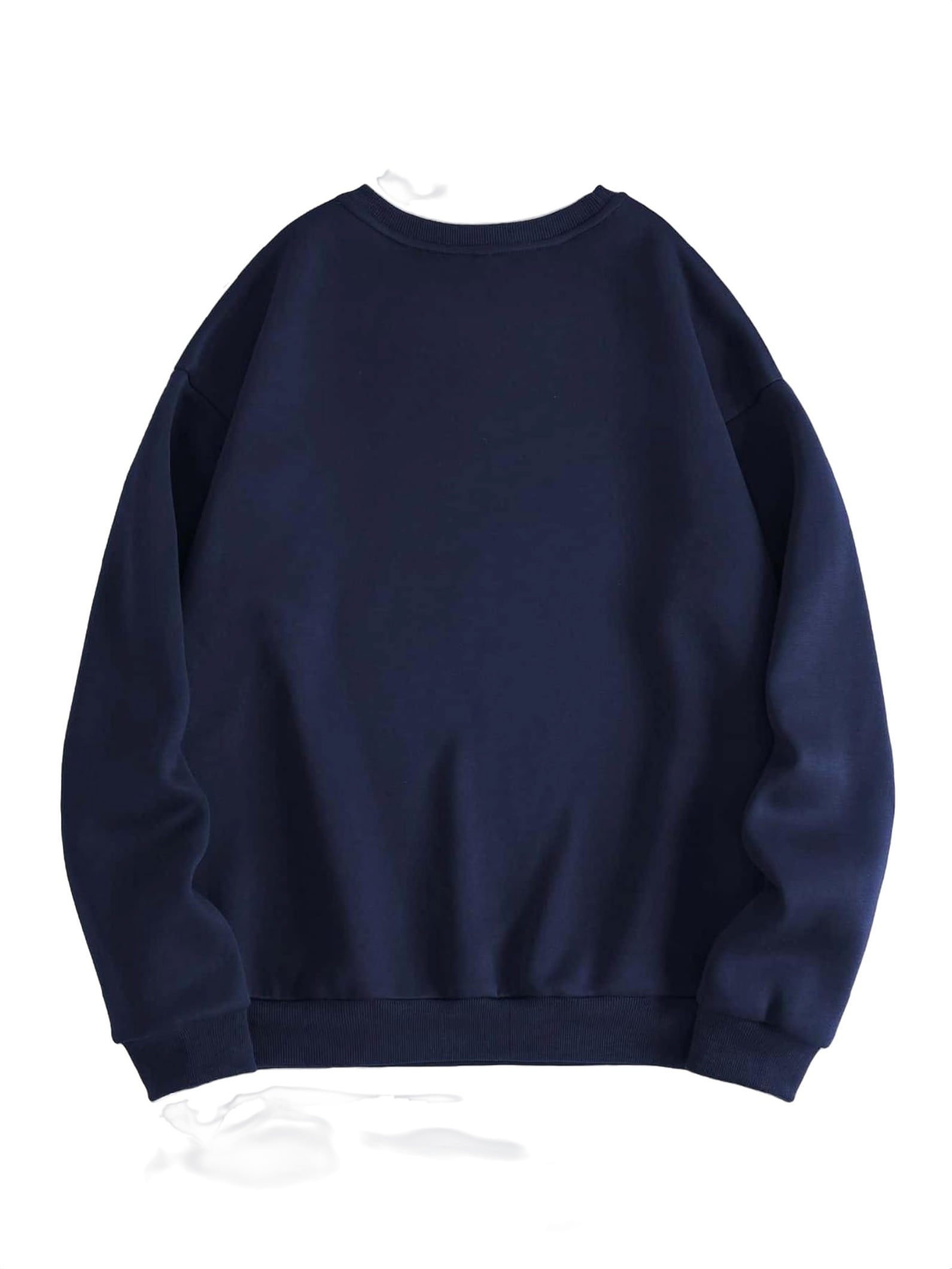 Casual Solid Pullovers Round Neck Navy Blue Women Sweatshirts - Walmart.com