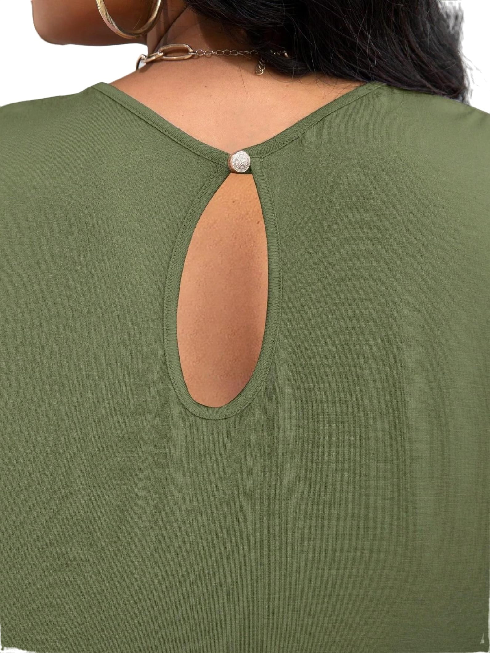 Casual Solid Round Neck Tee Short Sleeve Army Green Plus Size Jumpsuits (Women's) - Walmart.com