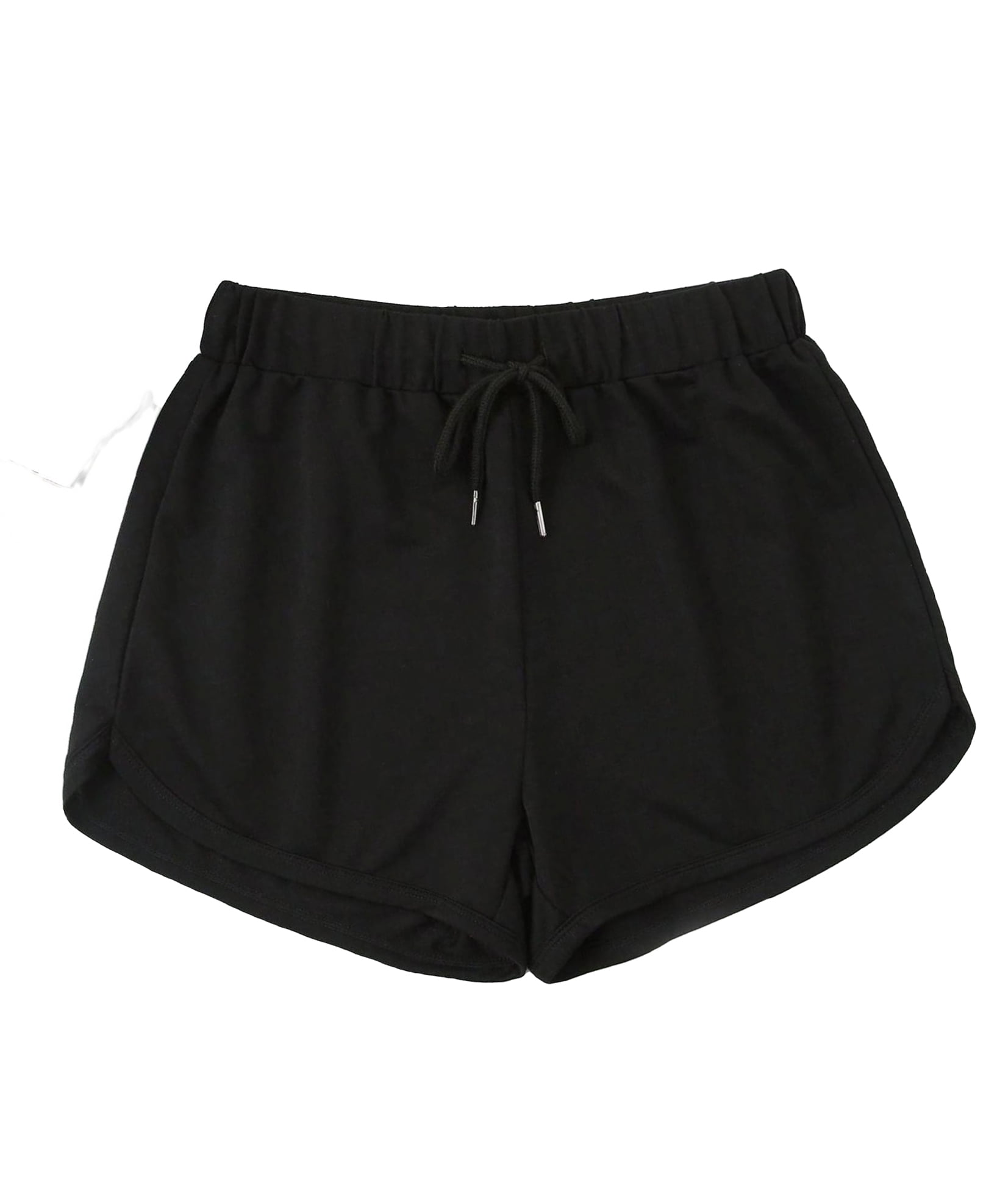Casual Solid Track Shorts Black Plus Size Shorts (Women's) - Walmart.com