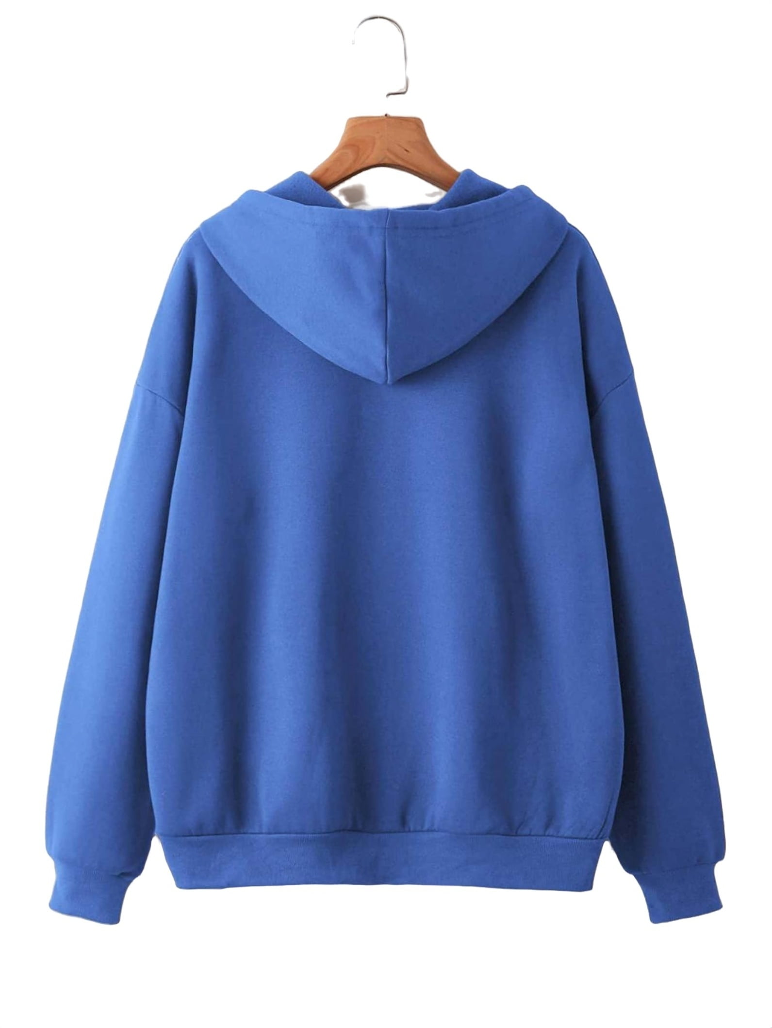 Casual Solid Zip Up Thermal Lined Hoodie Blue Women Sweatshirts - Walmart.com
