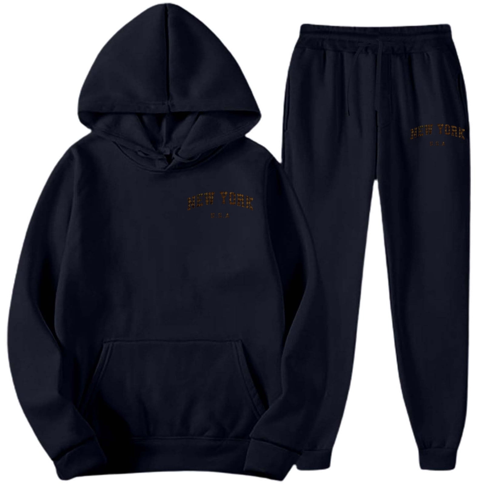 Casual Sportswear Set, Jogging Sportswear Set, 2-Piece Black Xl ...