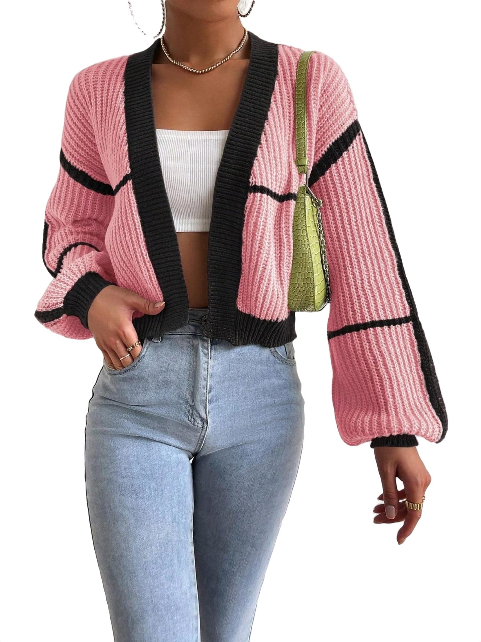 Casual Striped Long Sleeve Multicolor Women Cardigans Womens