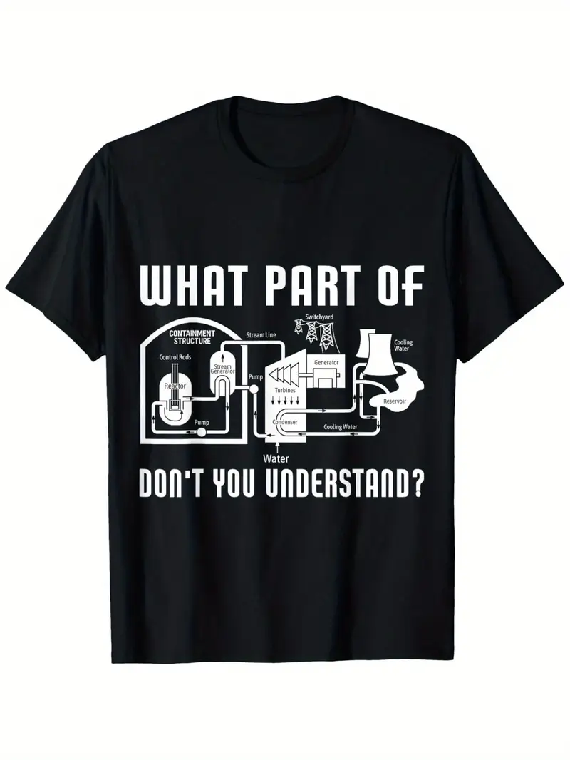 [ Casual Style] Mens Black Cotton T-Shirt - Nuclear Engineering & Power ...