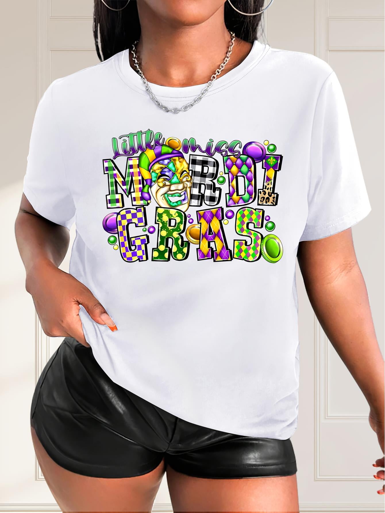 Casual Stylish Top for Black Women Featuring a Clown Mask Design with ...
