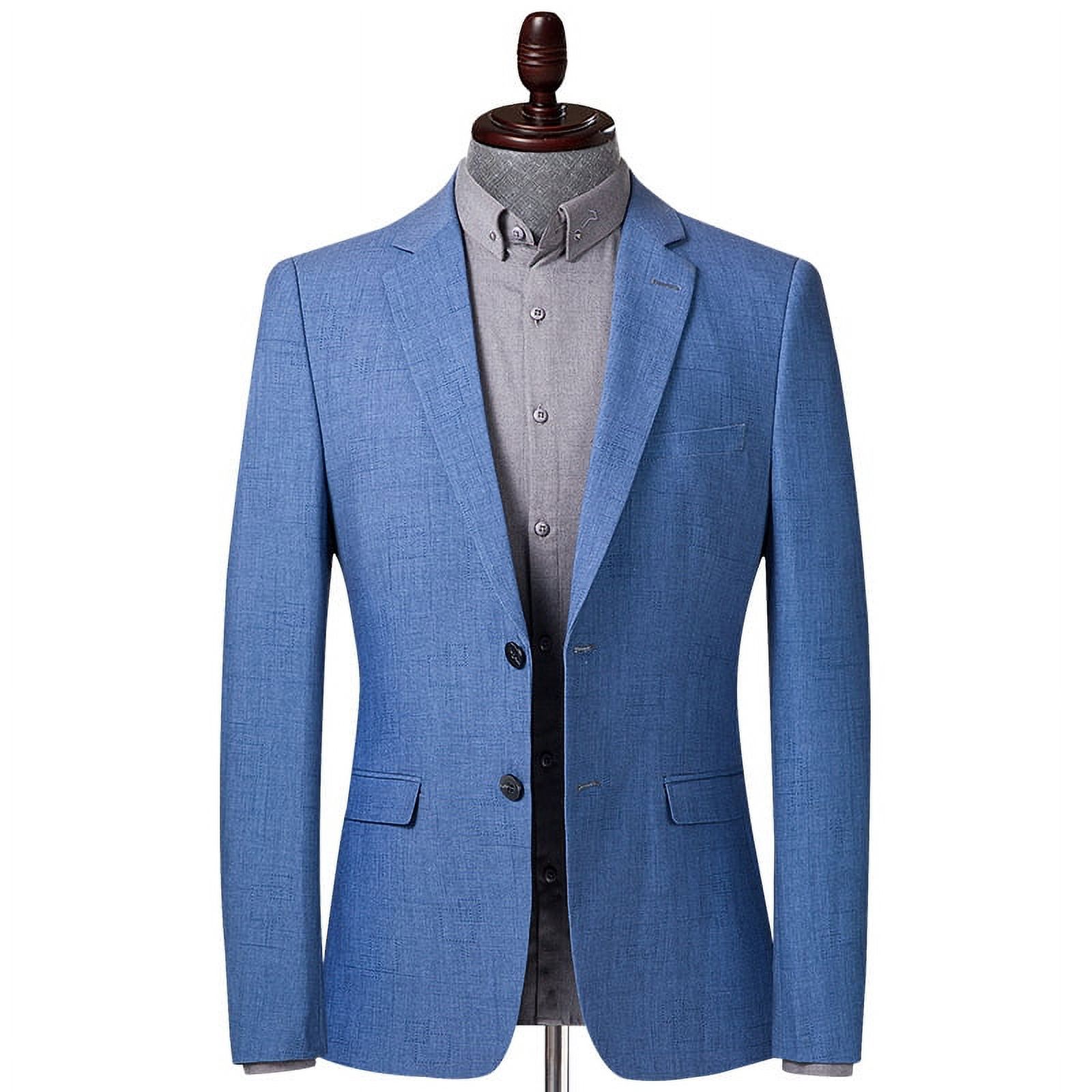 Casual Suit Jackets Blazer for Men Wedding Blue Slim Fit Outwear ...