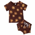Casual Suit for Boys Stylish Short Sleeve Shirt Shorts Graphic Print 2 ...