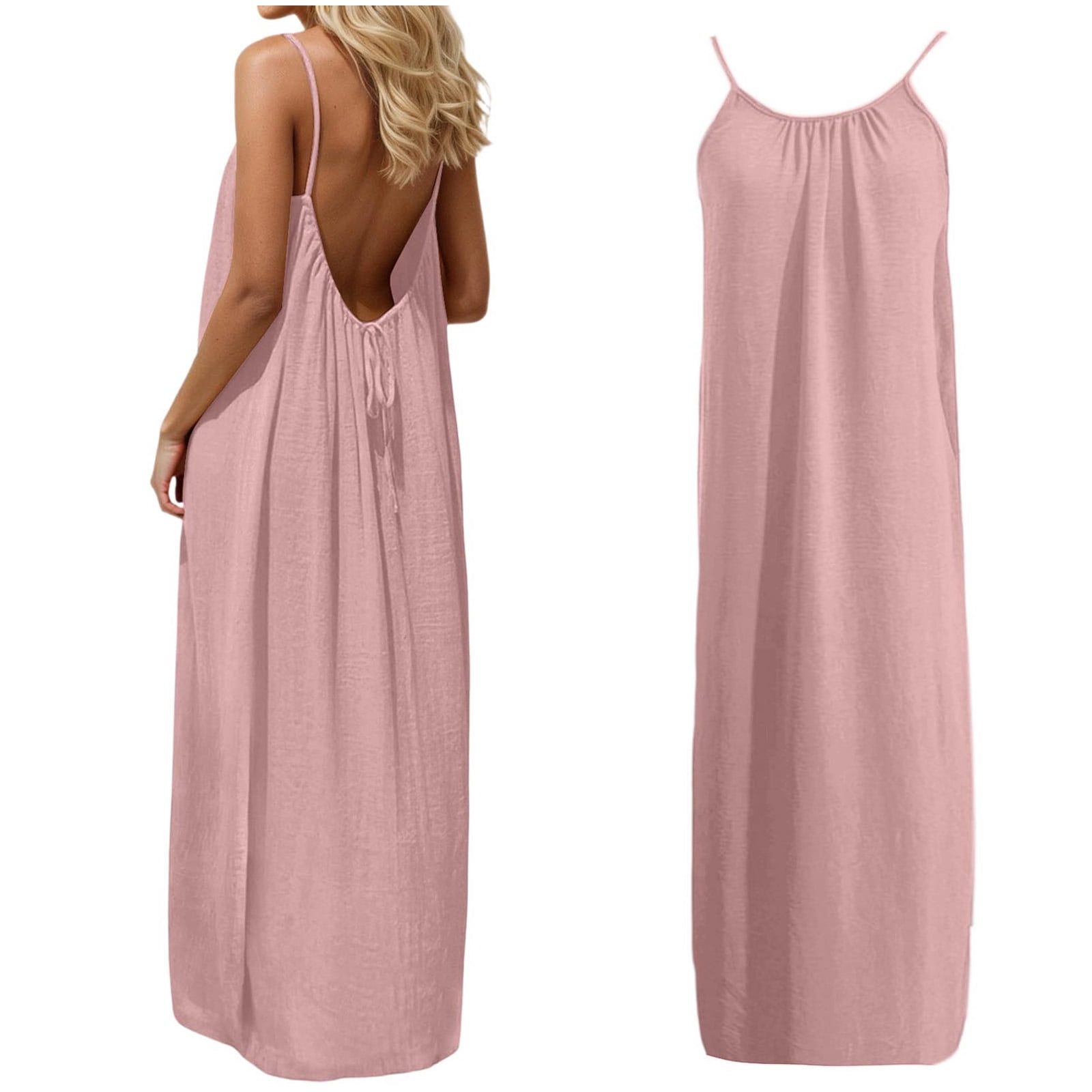Casual Summer Dresses for Women 2026 Sleeveless Open Back Dress for ...