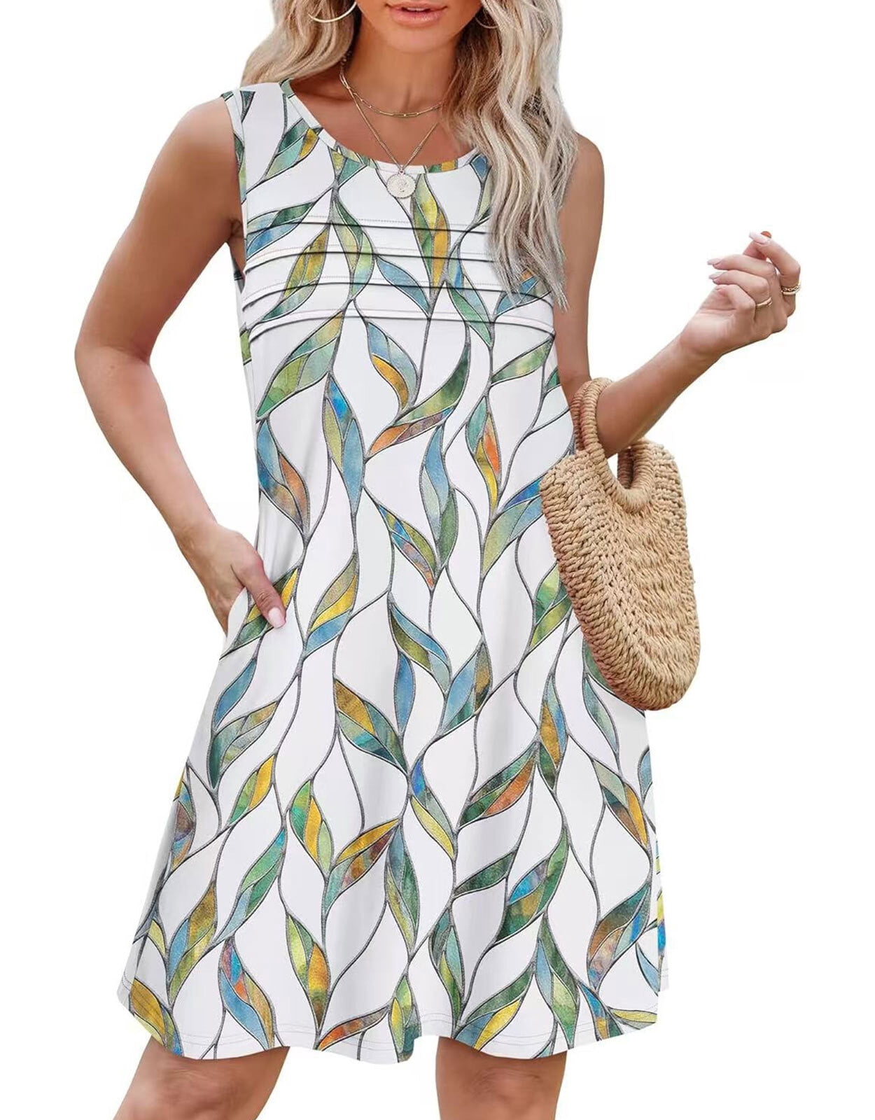Casual Summer Dresses for Women Sleeveless Sun Dresses Casual Trendy ...
