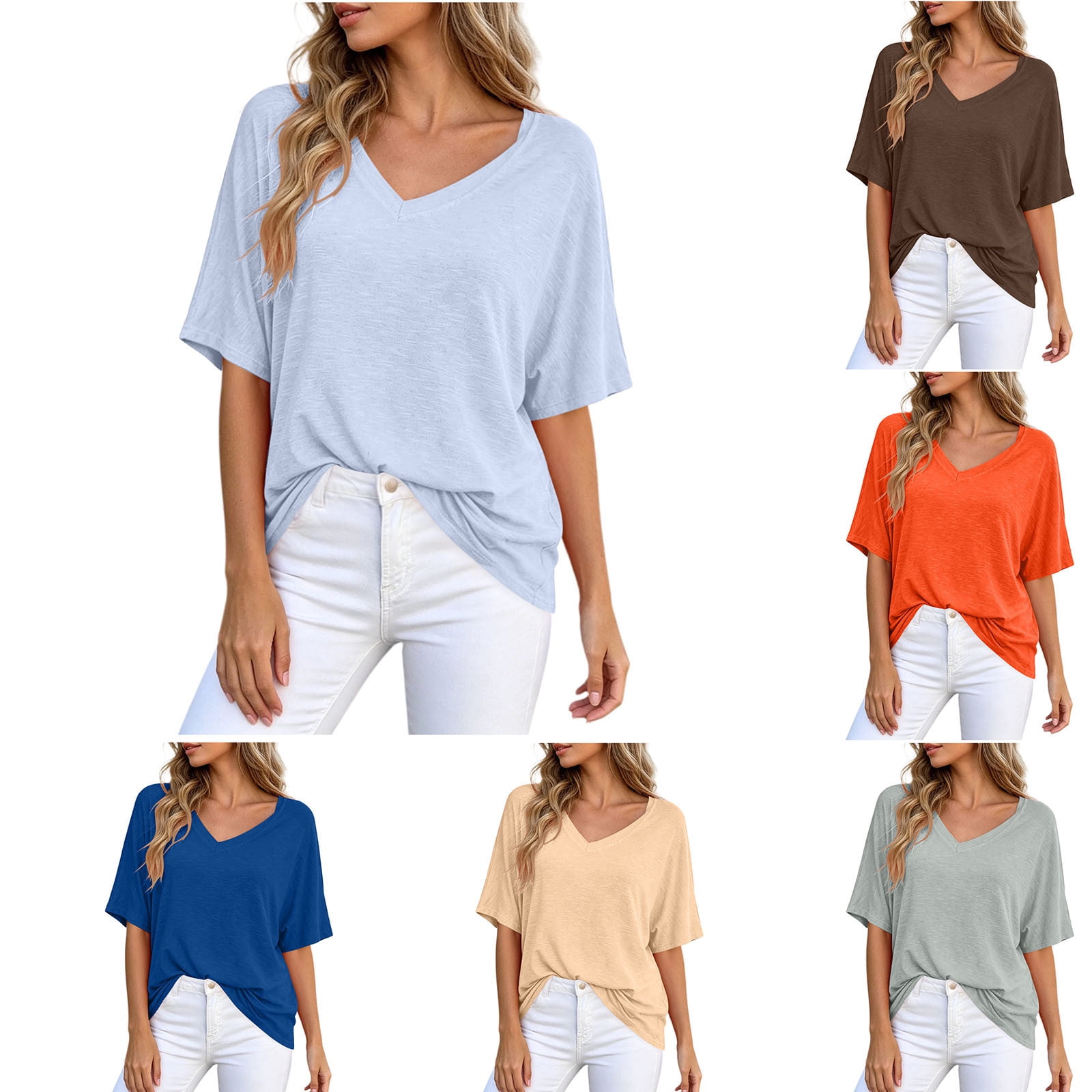 Casual Summer Spring Fall Outfits Womens Summer Fashion V Neck