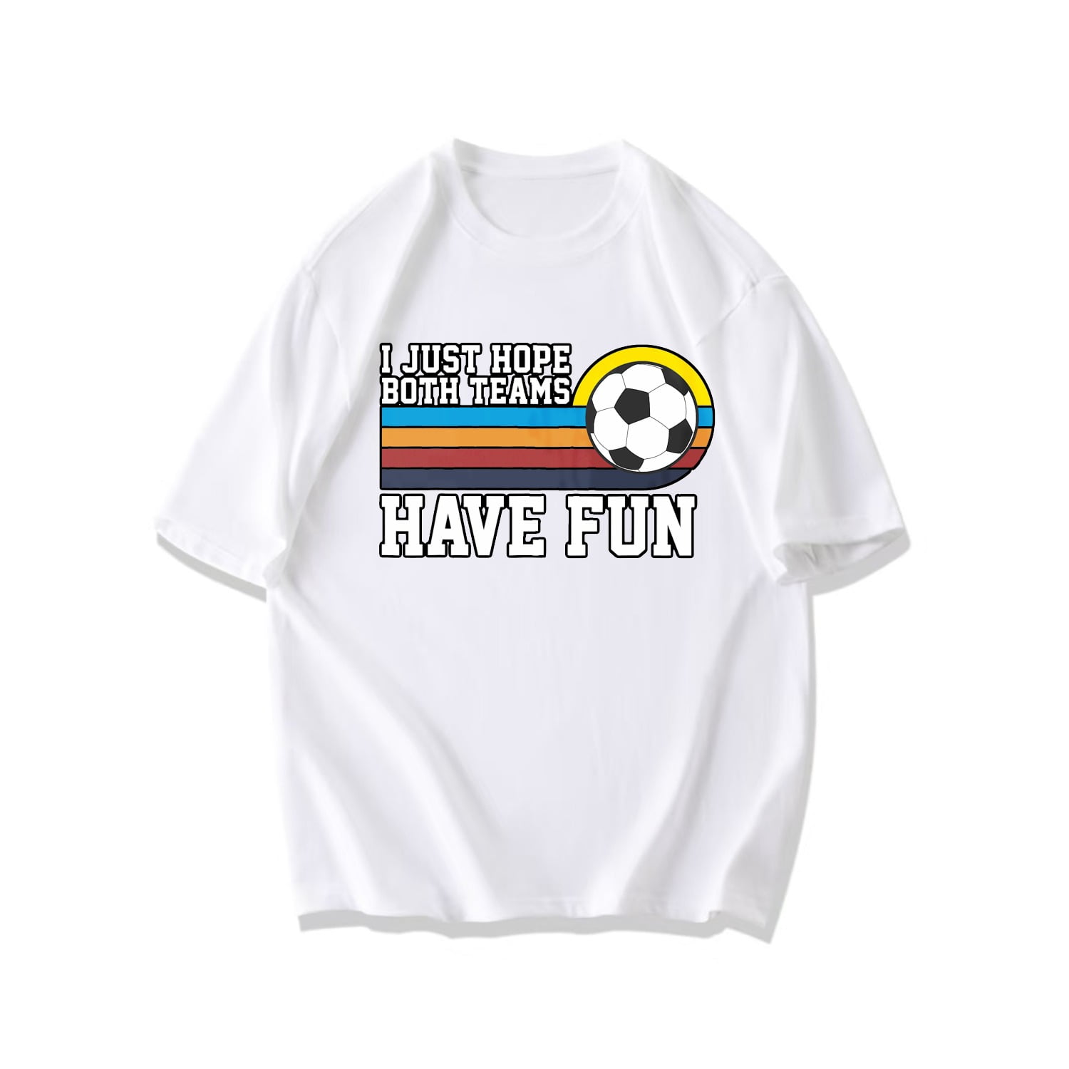 Casual T Shirt Black Soccer Ball And Retro Stripes I Just Hope Both ...