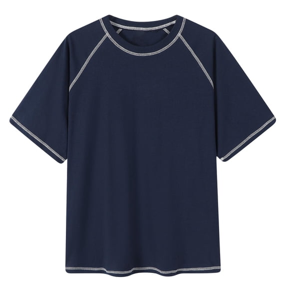 Casual T Shirts for Men Casual Solid Color Round Neck Collection Loose ...