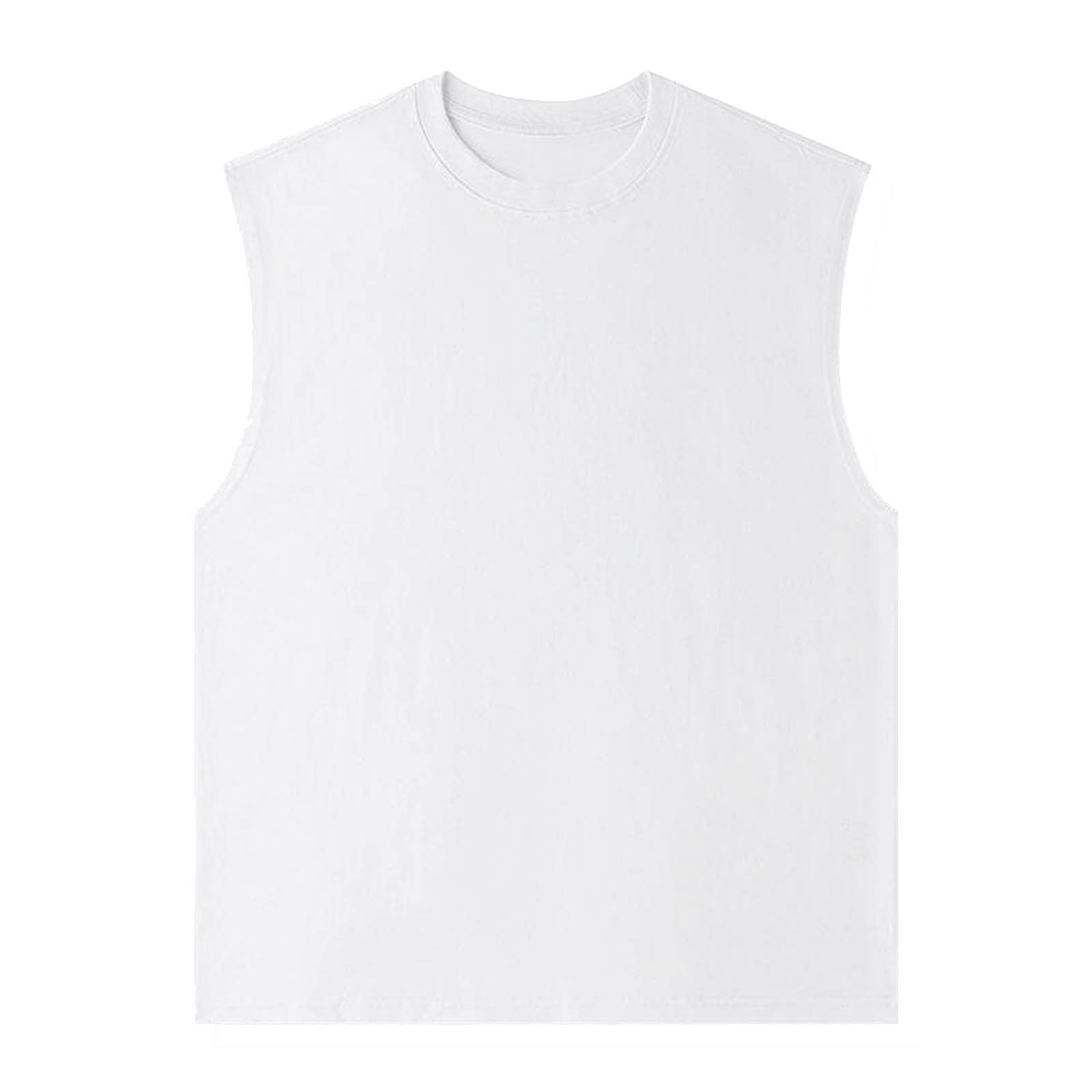 Casual Tank Top for Men Basic Cotton Comfortable Round Neck Solid Color ...