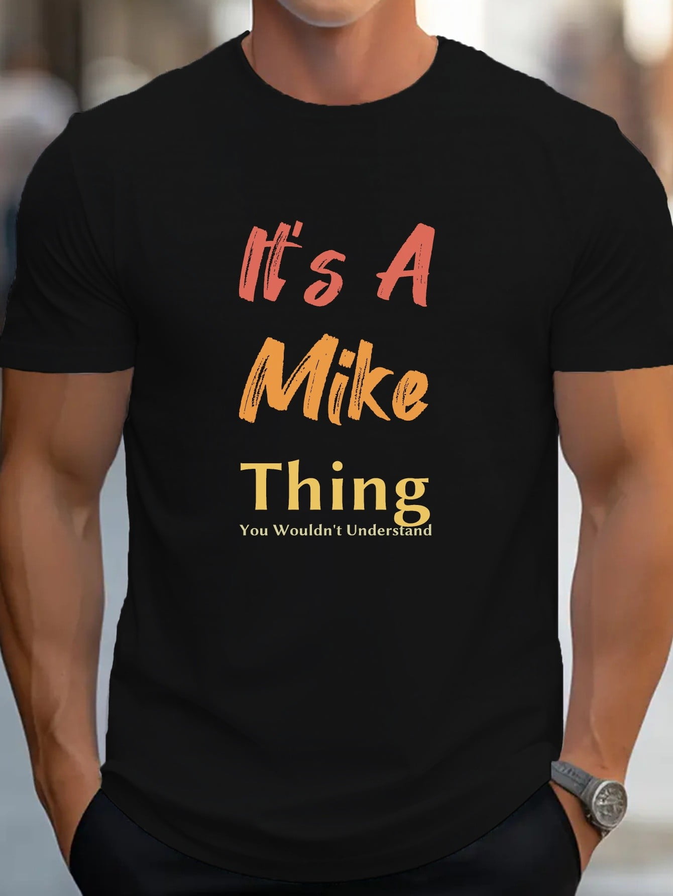 Casual Tees For Men, Comfort Fit Short Sleeves With "it's A Mike Thing ...