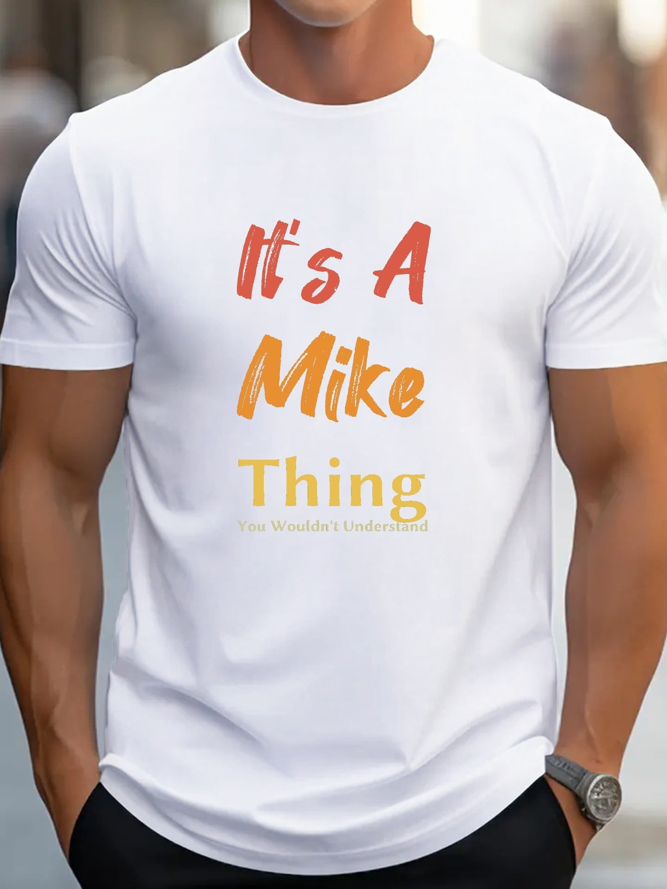 Casual Tees For Men, Comfort Fit Short Sleeves With "it's A Mike Thing ...