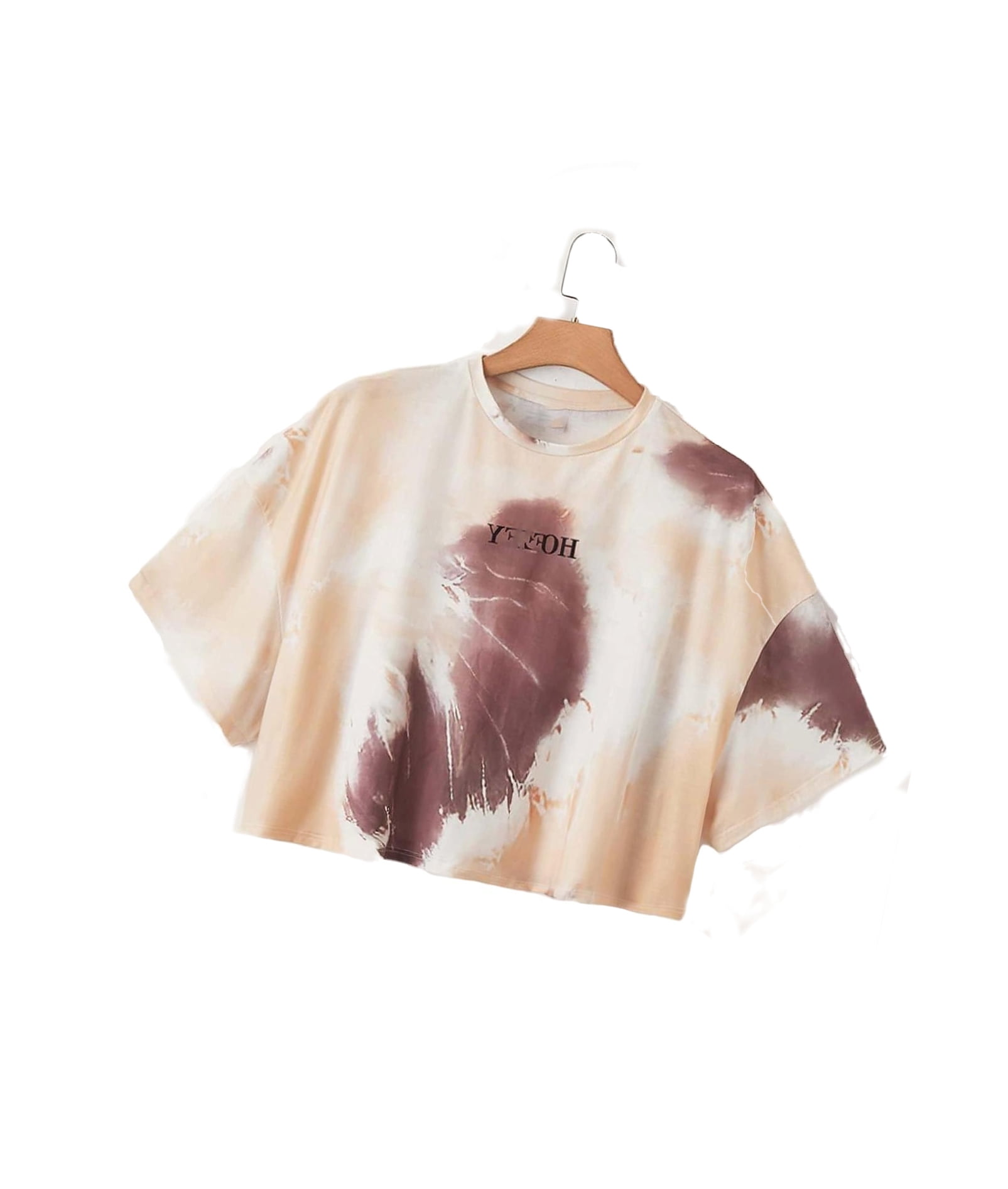 Casual Tie Dye Round Neck Short Sleeve Multicolor Plus Size T Shirts
