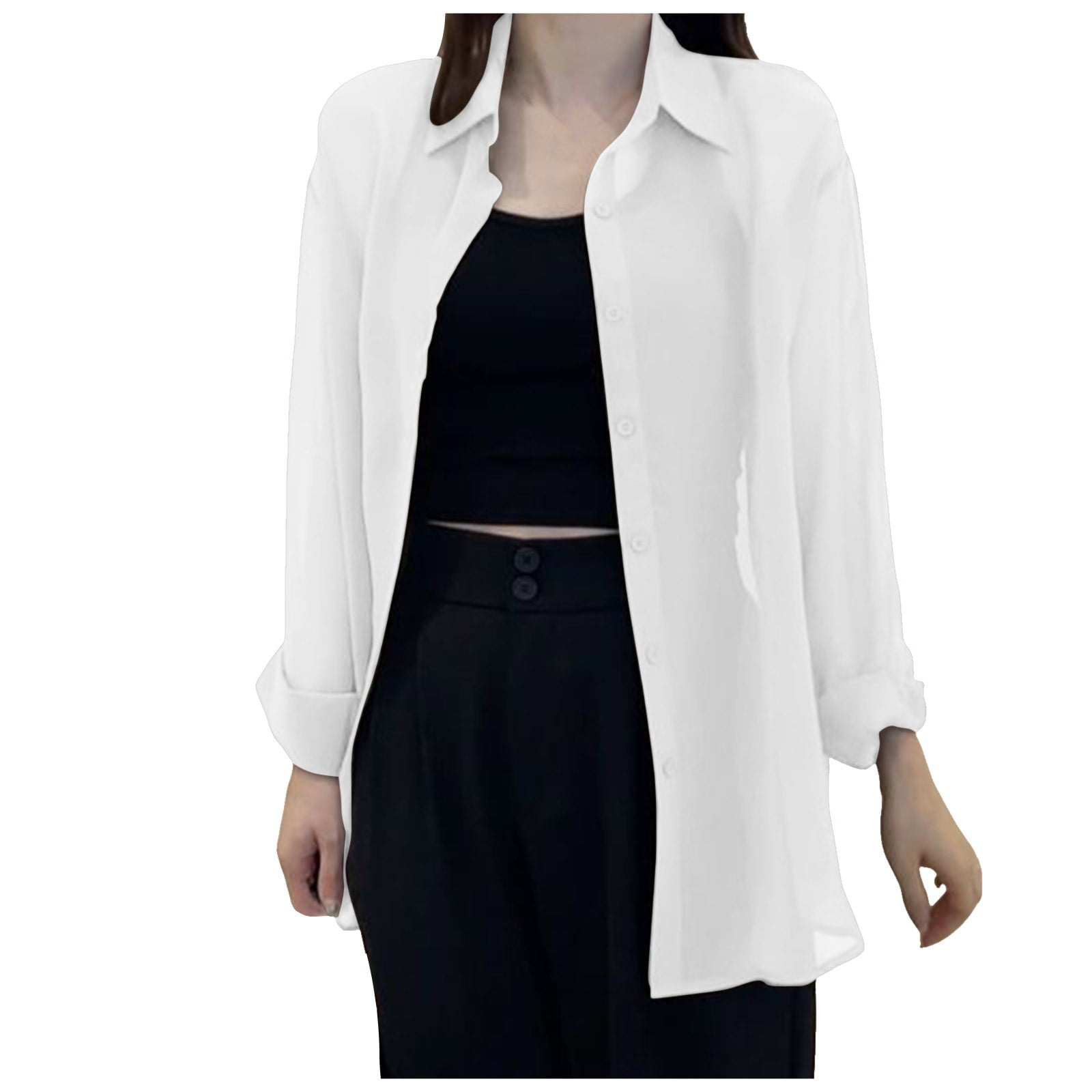 Casual Top for Women Design Sense Fashion Chiffon Thin Sun Proof Womens ...