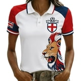 Casual Top for Women England Team Fan Short Sleeve Printed Crew Neck ...