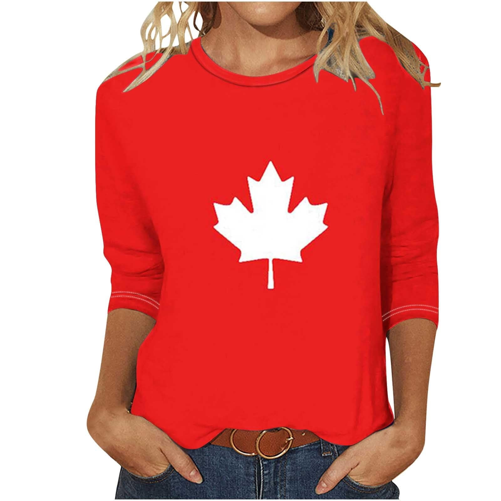 Casual Top for Women Fashion 3/4 Sleeve Round Neck Print Jeans Chinos ...