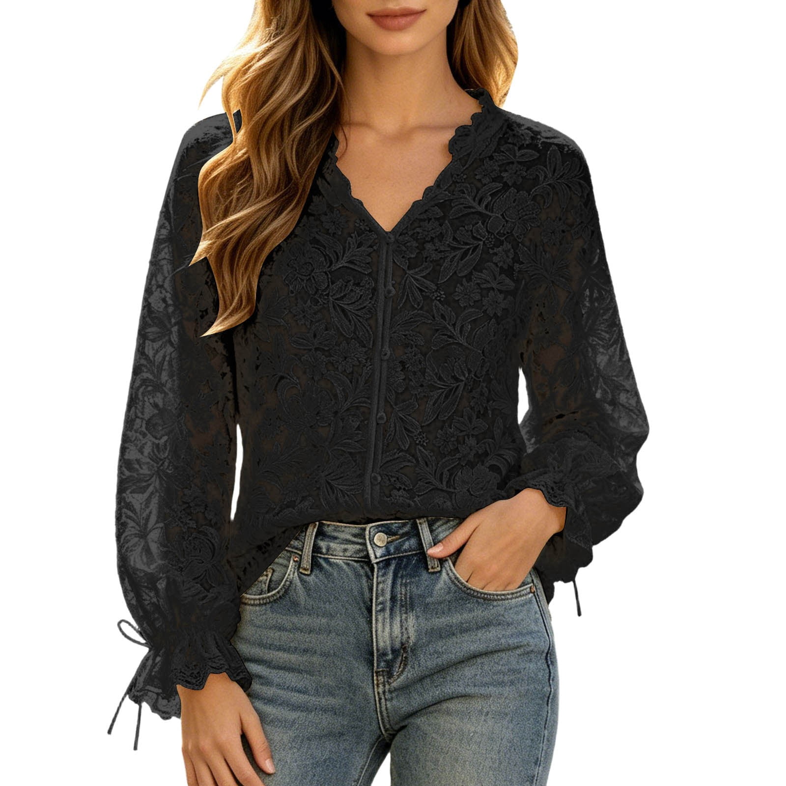 Casual Top for Women Hollow Out Lace Korean Fashion Beachwear for Women ...