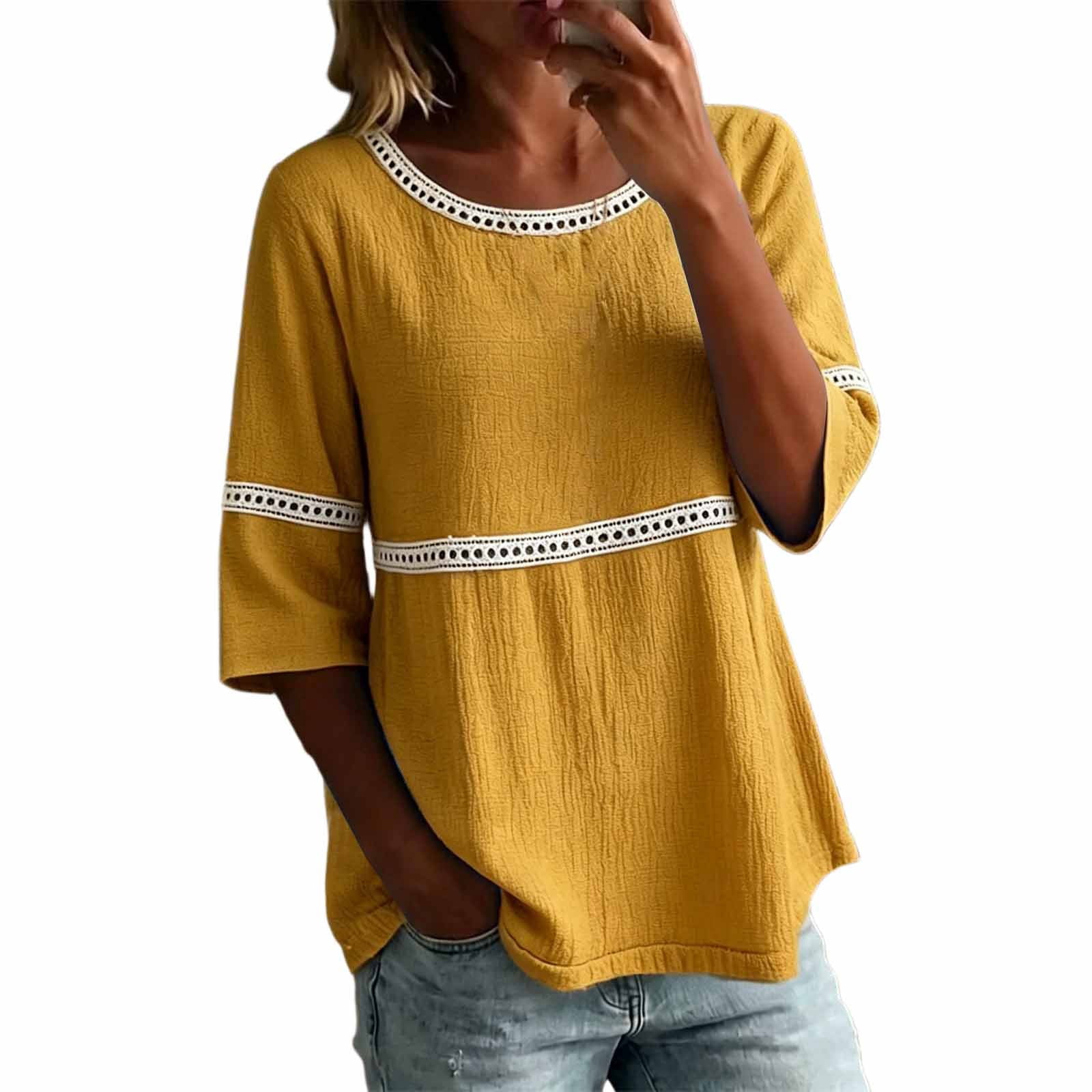 Casual Top for Women Solid Color Hollow Out Texture Fashion Beach ...
