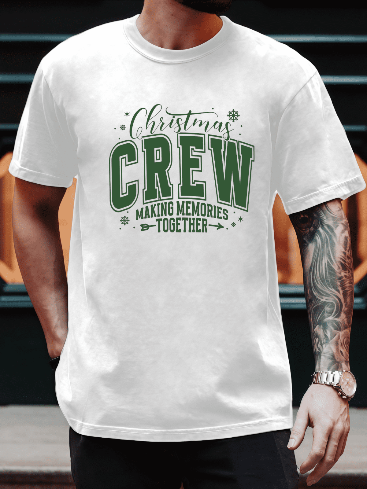Casual Tops For Men,"Christmas CREW..."Tex Print Tees,Crew Neck,for ...