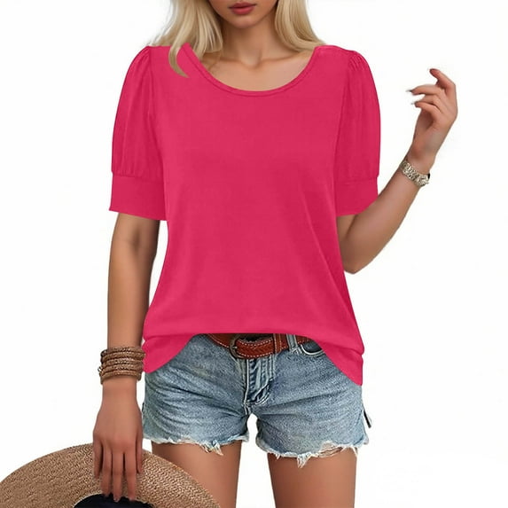 Casual Tops for Women New Women Spring and Summer Fashion Style Sleeve ...