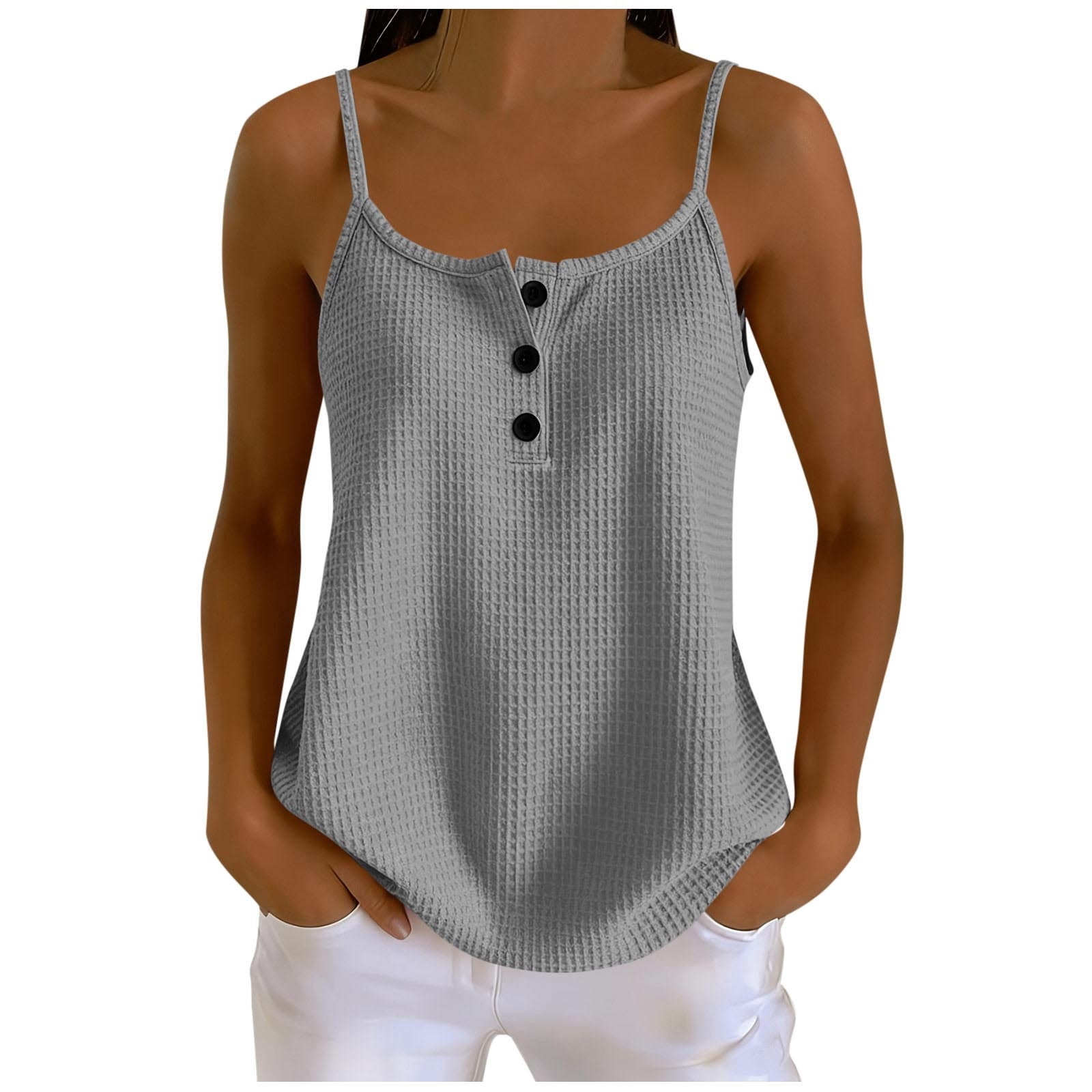 Casual Tops for Women Comfortable Adjustable Spaghetti Strap Everyday ...