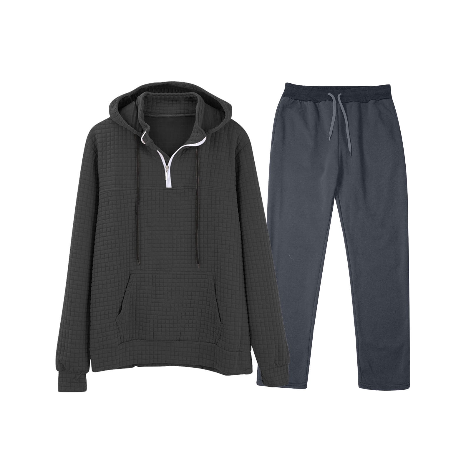 Casual Tracksuits For Men Pullover Hooded Oversize Solid Color ...